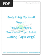 Geography Optional PYQ Topic-Wise Guide | PDF | Climate Change | Climate