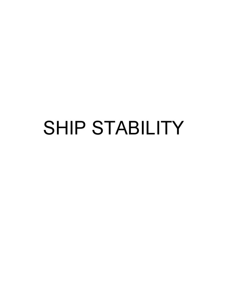 Ship Stability | PDF | Buoyancy | Shipbuilding