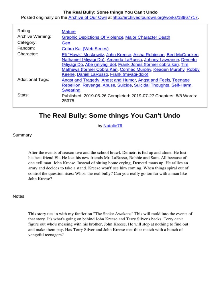 The Real Bully Some | PDF | Mystery, Thriller & Crime Fiction | General ...