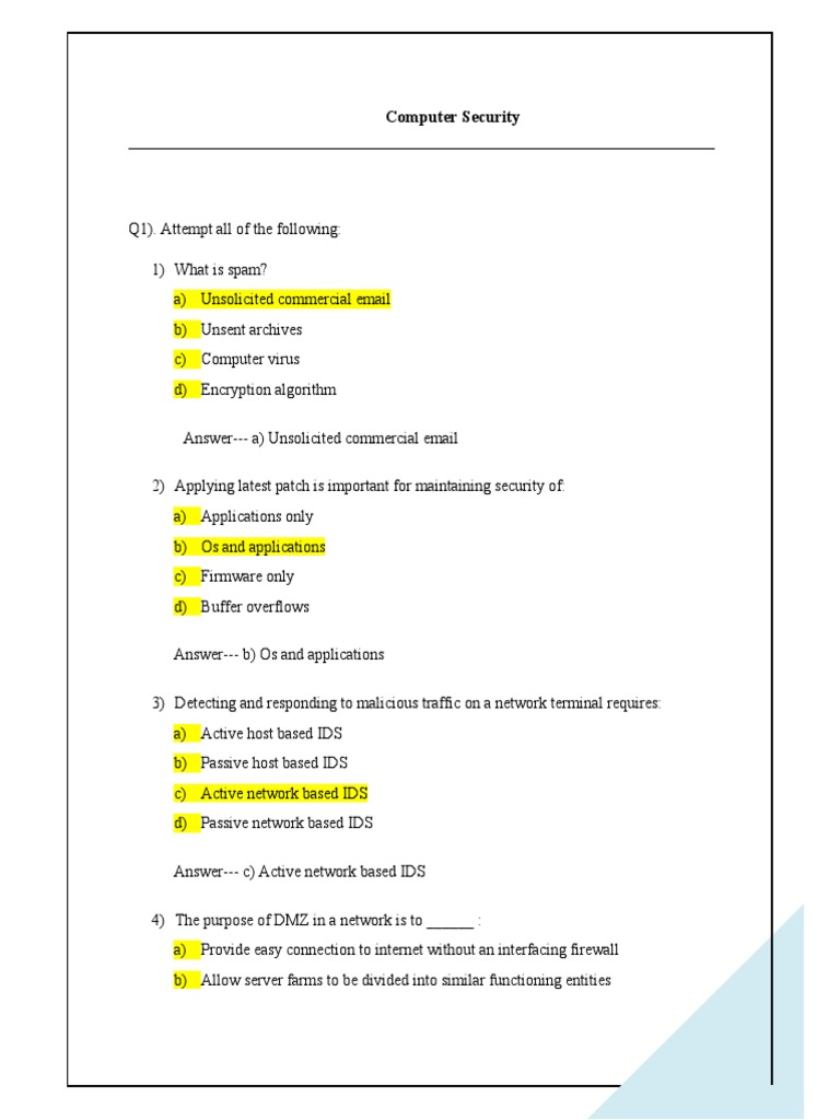 COmputer Security | PDF | Firewall (Computing) | Internet Protocols