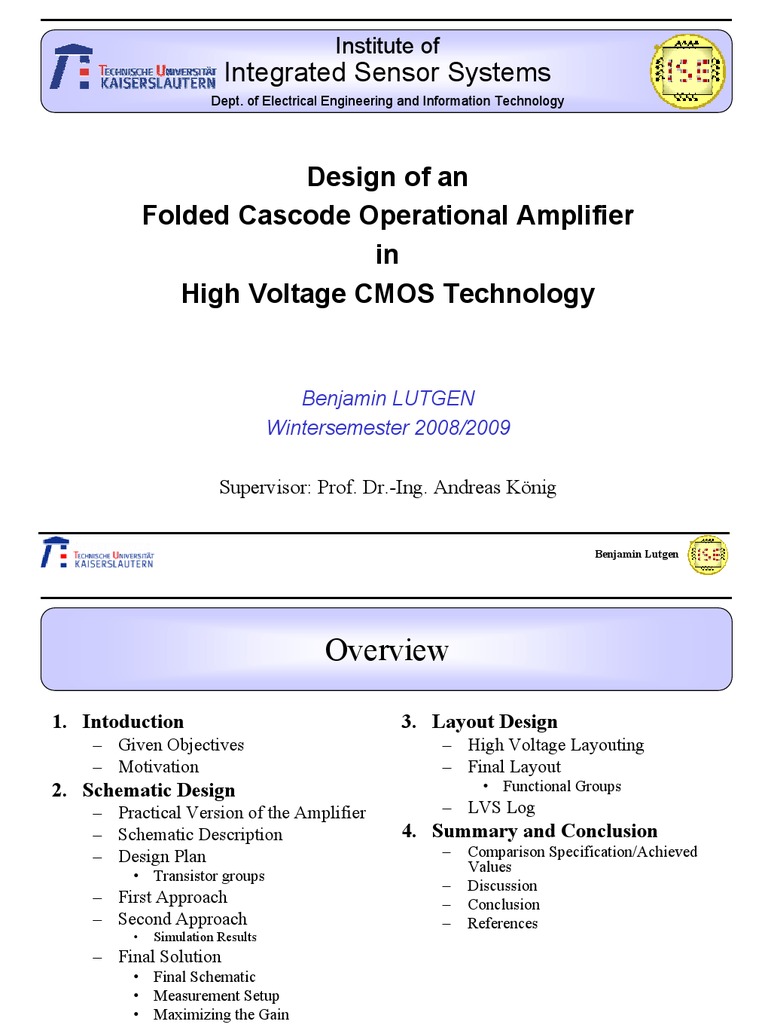 Holberg Folded Cascode Design | PDF | Amplifier | Operational Amplifier