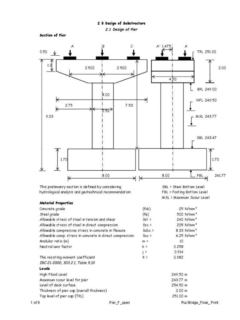 Rui Bridge - Final - Pier | Download Free PDF | Bearing (Mechanical ...