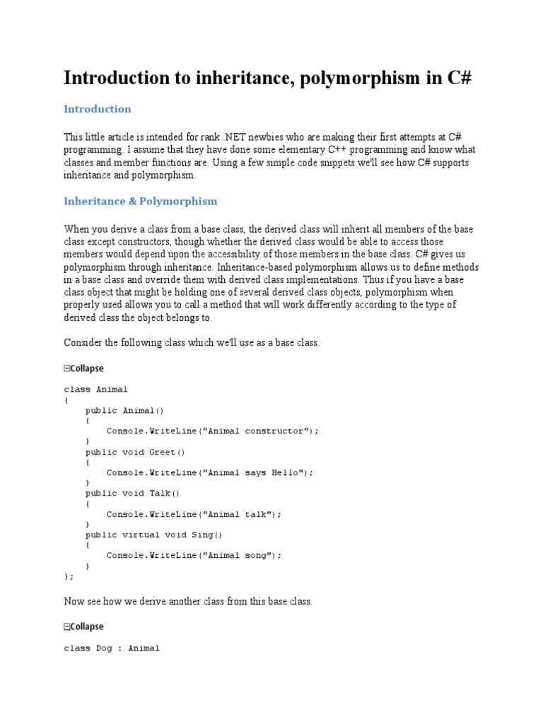 Introduction To Inheritance and Poly | PDF | Class (Computer ...