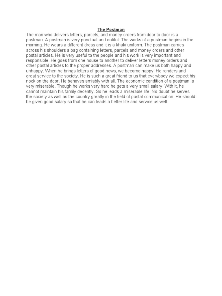 The Postman | PDF | Social Science | Language Arts & Discipline