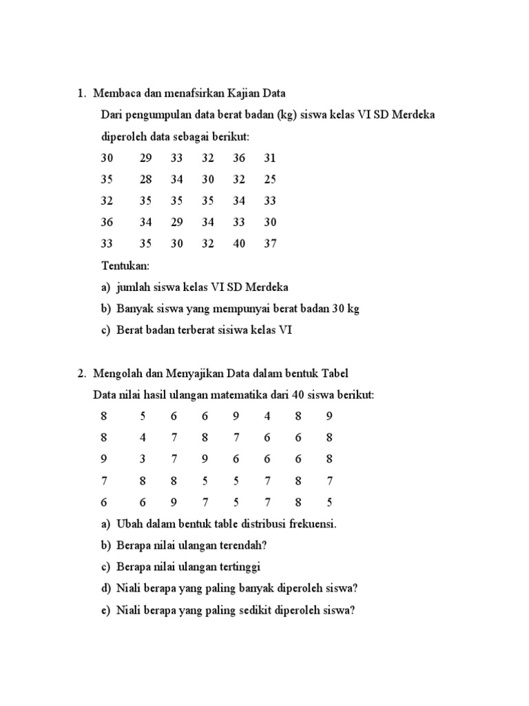 Contoh Soal Pengumpulan Data | PDF