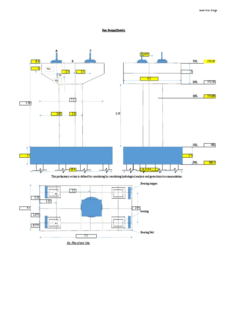 Pier Design (Sketch) : Babai River Bridge | PDF | Deep Foundation ...
