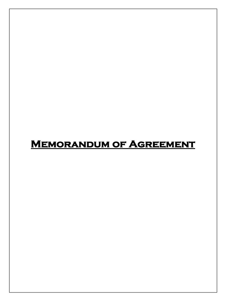 04RMemorandumofAgreement (Updated) | PDF | Kuwait | Contract Law