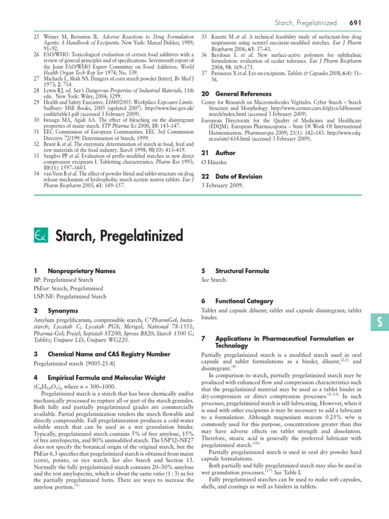 Starch 1500 - Sta-Rx 1500 (p.691-694) 720-723 PDF | PDF | Tablet ...