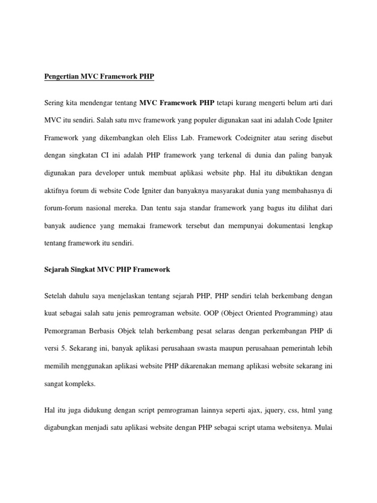 Pengenalan MVC Framework CodeIgniter | PDF | Komputer | Teknologi & Rekayasa