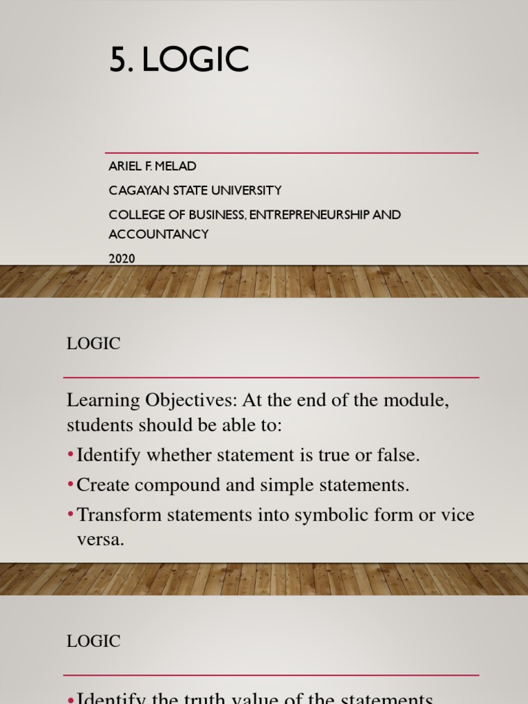 Module 1 Logic PDF | Download Free PDF | If And Only If | Logic