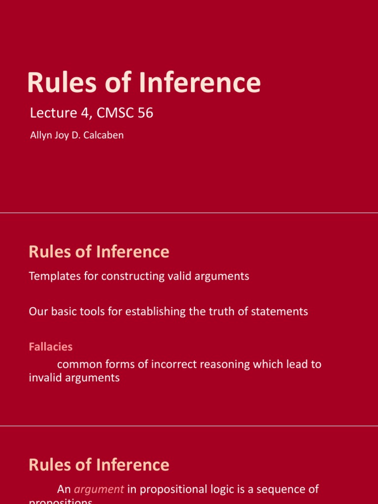 Rules of Inference | PDF | Logical Consequence | Argument