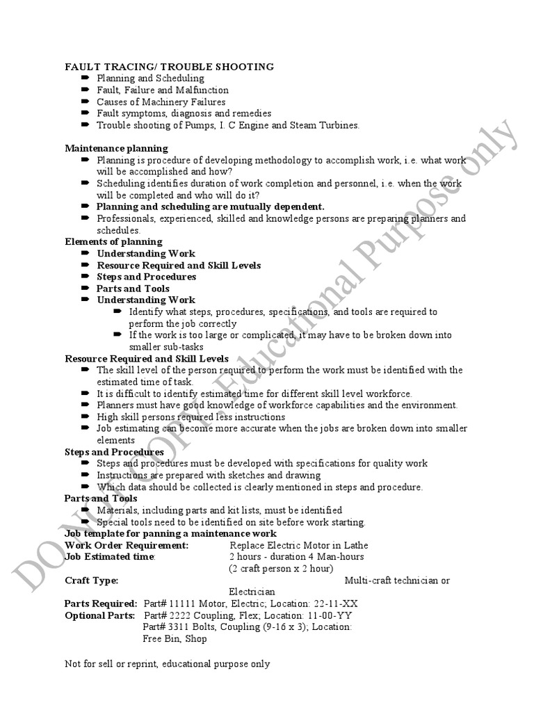 Fault Tracing Introduction | PDF | Troubleshooting | Mechanical Engineering