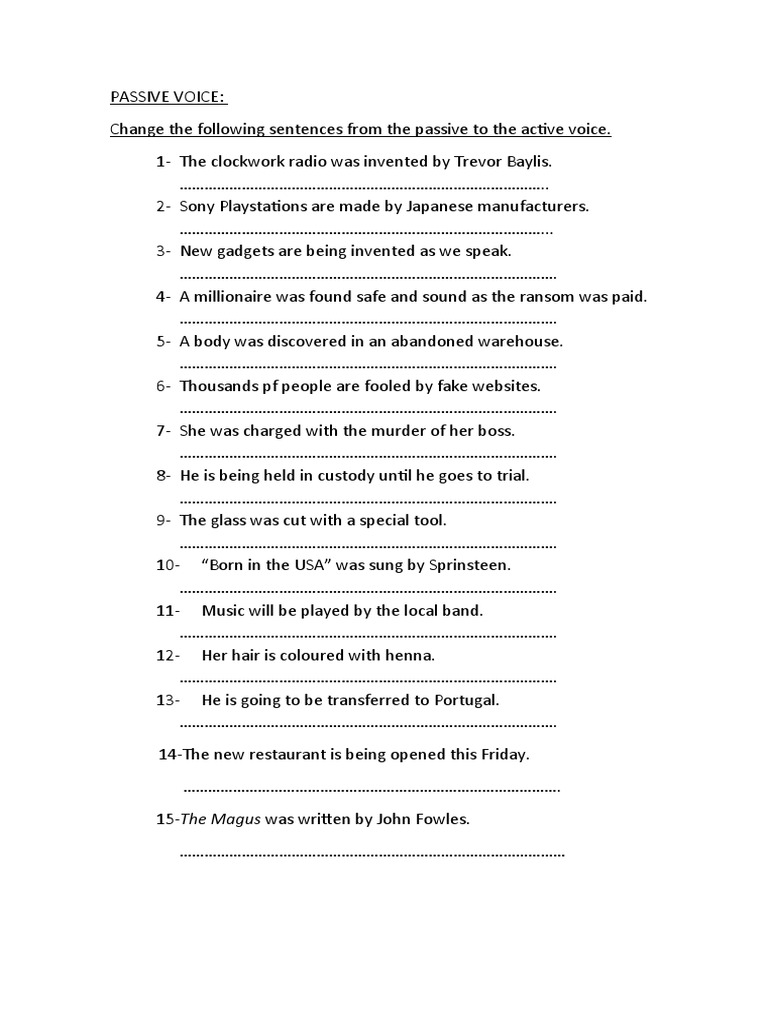 Changing Passive to Active Voice: A Guide to Converting Sentences from ...