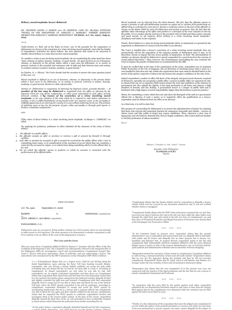 Case Compilation Legprof Chapter 4-5 | PDF | Disbarment | Moral Turpitude