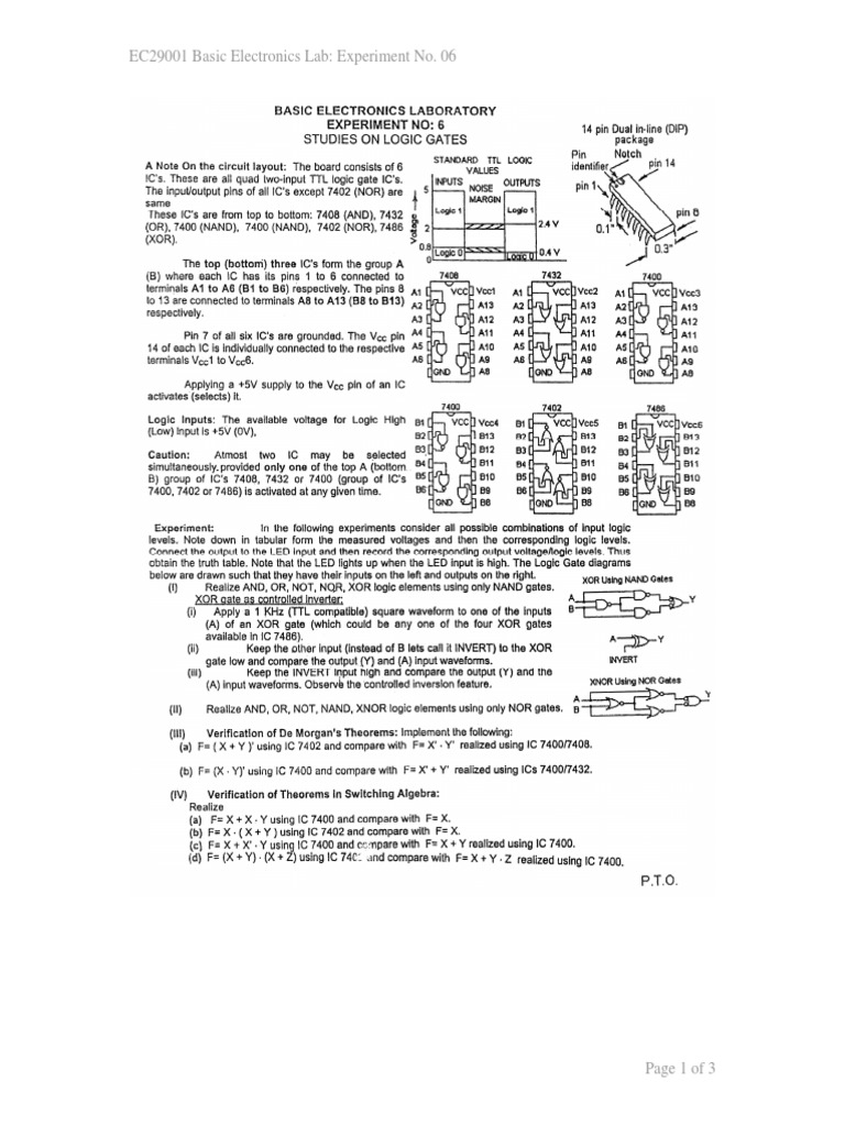 EC29001 Basic Electronics Lab: Experiment No. 06 | PDF | Science & Mathematics