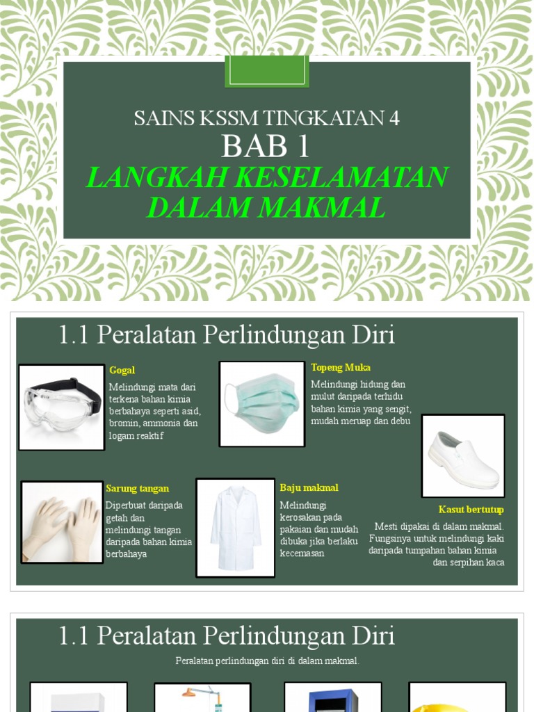 KSSM F4 - BAB 1 - Langkah Keselamatan Dalam Makmal | PDF