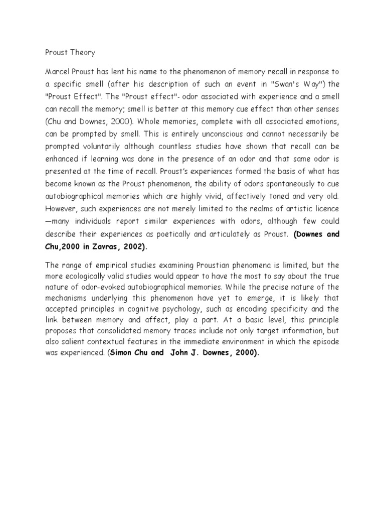 Proust Effect: Memory and Smell | PDF | Philosophy