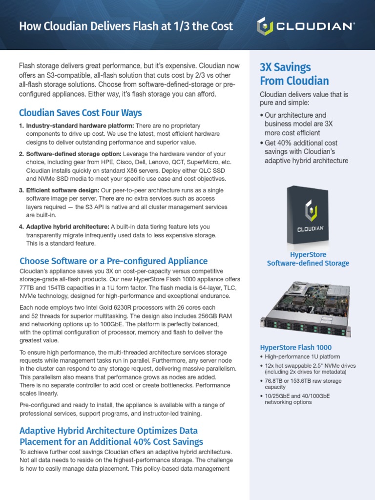 How Cloudian Delivers Flash at 1/3 The Cost: 3X Savings From Cloudian ...