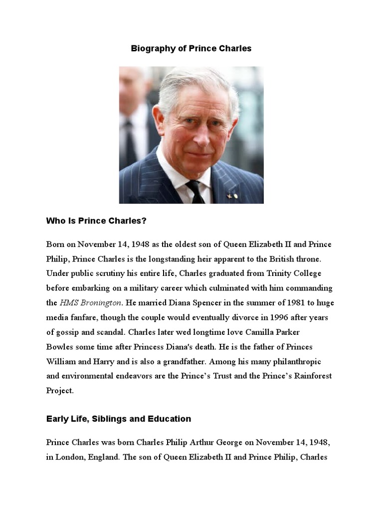 Prince Charles: Life and Legacy | PDF | Diana | Elizabeth Ii