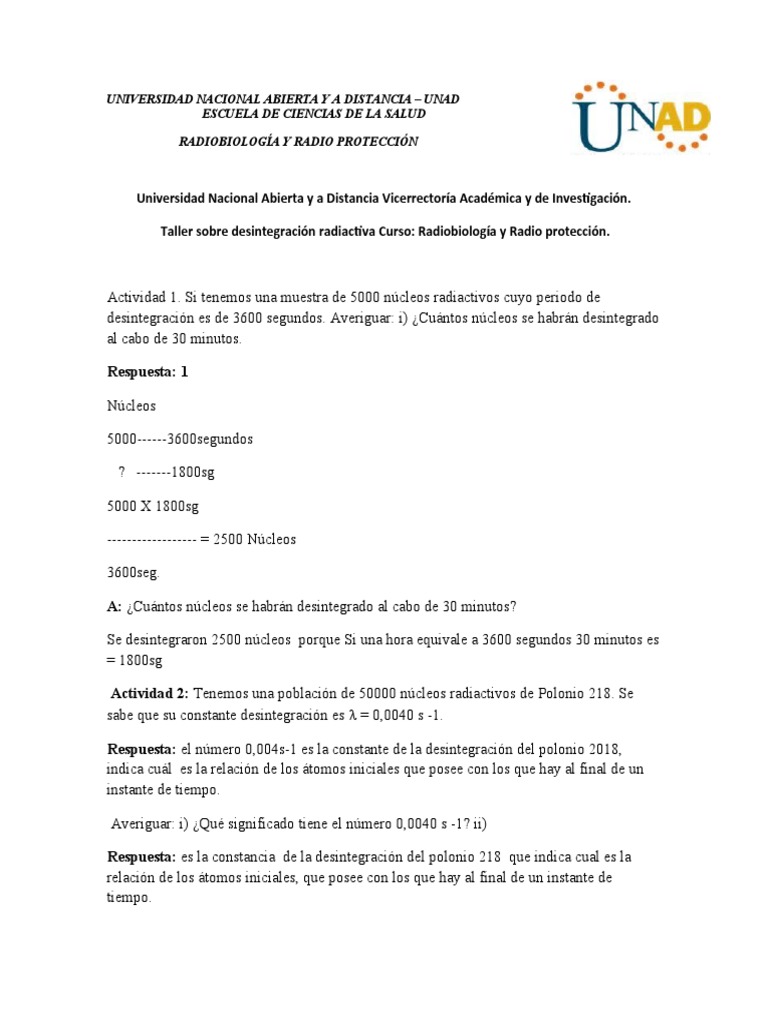 Decaimiento Radioctivo y Desintegracion Nuclear | PDF | Desintegración ...