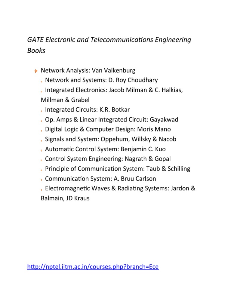 GATE Books for Electronics Engineering | PDF