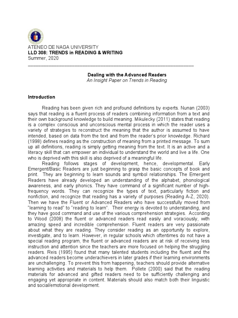 Strategies for Advanced Readers' Growth | PDF | Differentiated ...