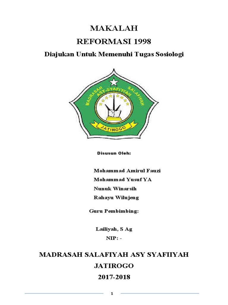 Analisis Reformasi 1998 di Indonesia | PDF