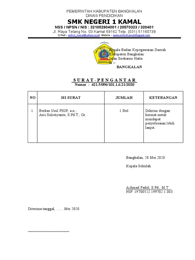 Surat Pengantar Usul Kenaikan Pangkat | PDF