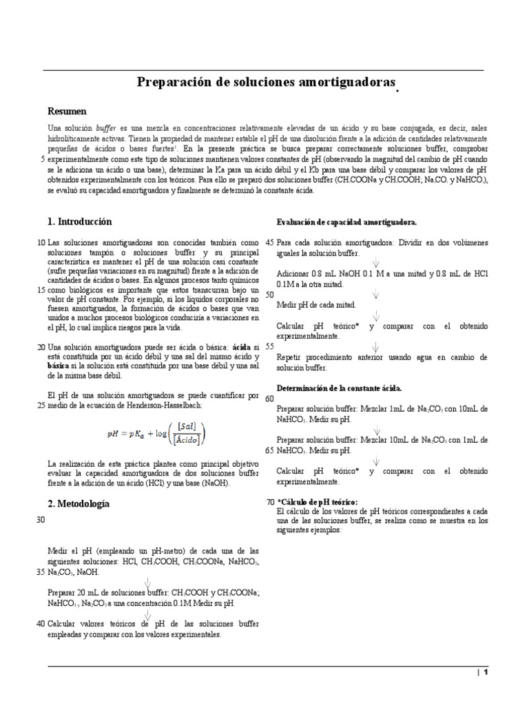 Soluciones Amortiguadoras. | PDF | Solución tampón | Ph