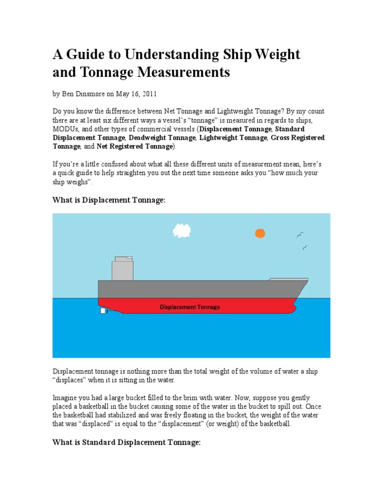 A Guide To Understanding Ship Weight and Tonnage Measurements | PDF ...