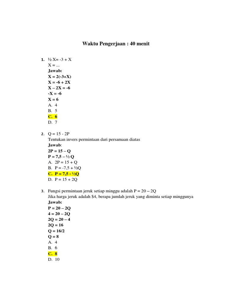 Latihan Soal Quiz 1 | PDF
