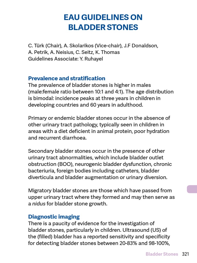 Eau Guidelines On Bladder Stones: Prevalence and Stratification | PDF ...