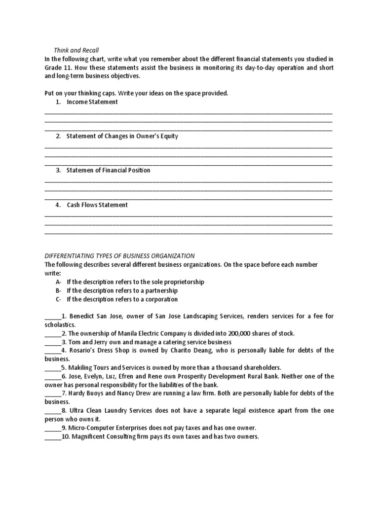 Think and Recall | PDF | Expense | Equity (Finance)