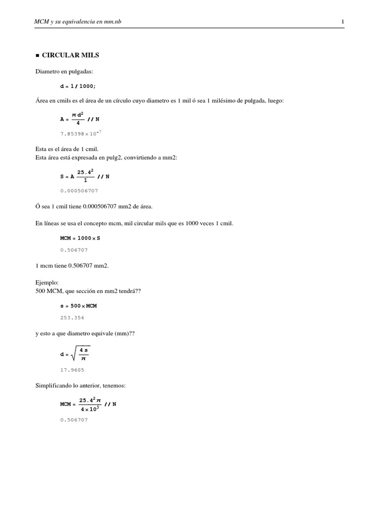 MCM y Su Equivalencia en MM | PDF