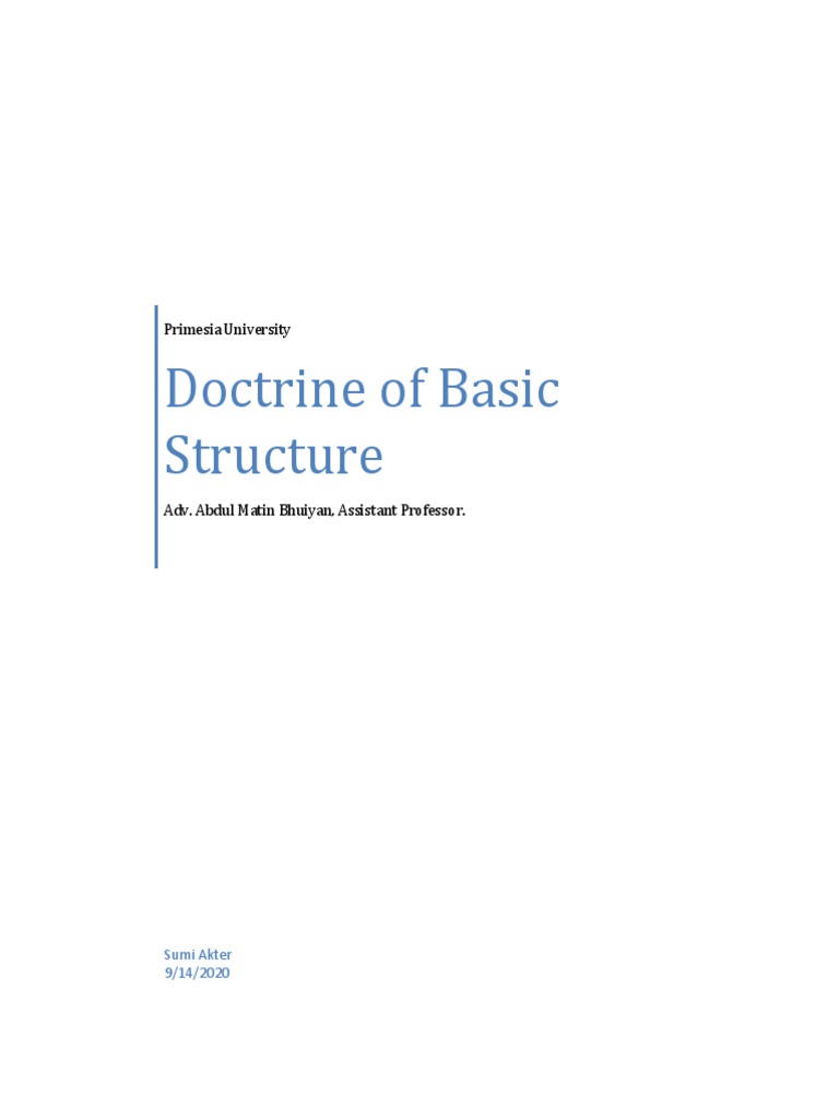 Basic Structure of Doctrine | PDF | Constitution | Virtue