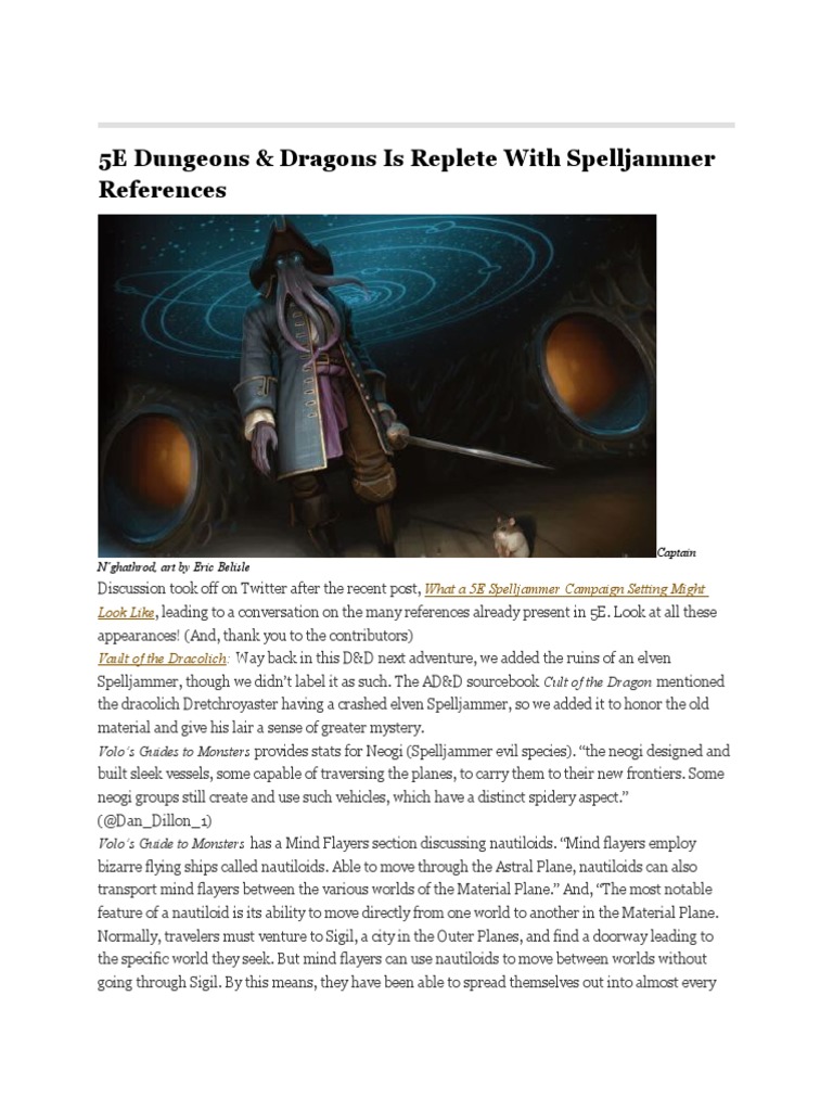 5E Dungeons Spelljammer | PDF | Dungeons & Dragons | Fantasy Worlds