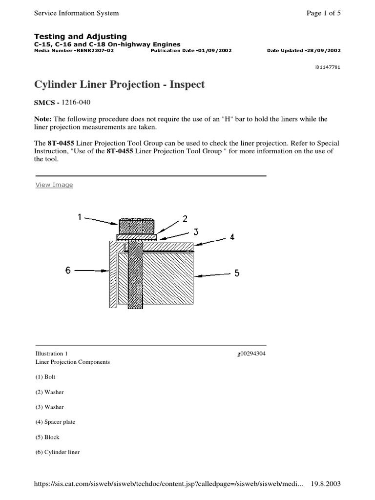 Cylinder Line Projection - SMCS - 1216 - 040 | PDF | Washer (Hardware ...