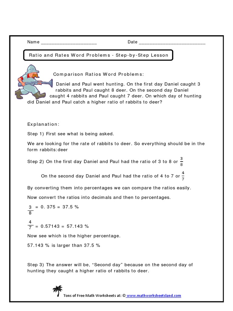 6.RP.A.3 Ratio and Rates Word Problems | PDF | Fraction (Mathematics ...