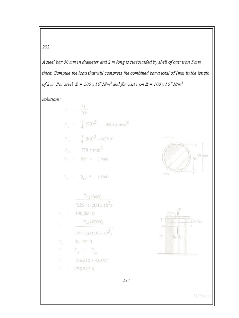 Strenght of Materials Problem Set No. 4 | PDF | Stress (Mechanics ...