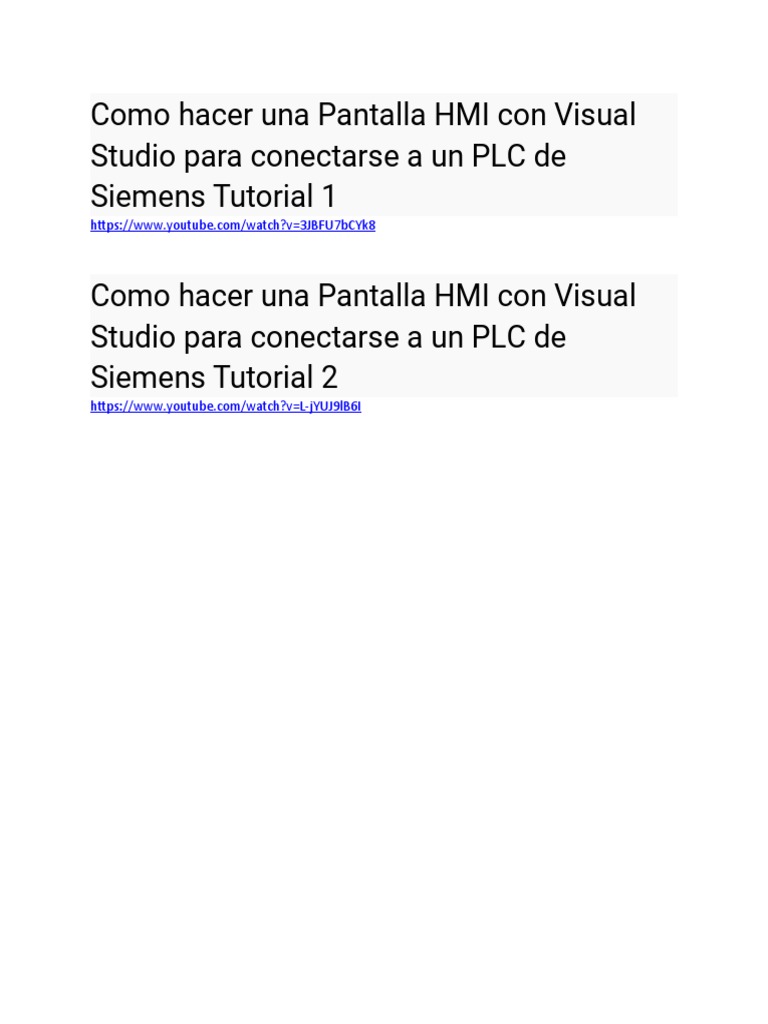 Pantalla HMI Con Visual Studio para Conectarse A Un PLC | PDF