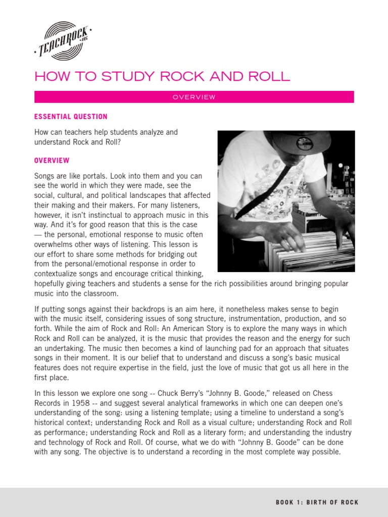 How To Study Rock and Roll: Essential Question | Download Free PDF ...