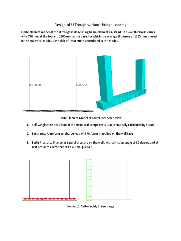 U Trough WO BRIDGE | PDF | Strength Of Materials | Stress (Mechanics)