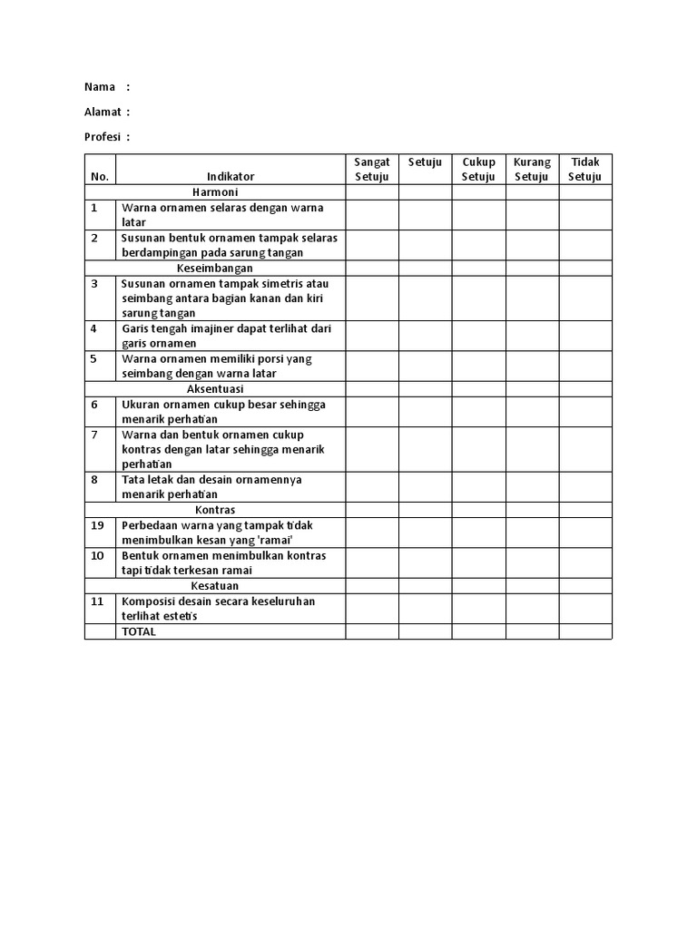 Kharisma Kuesioner Panelis Terlatih | PDF