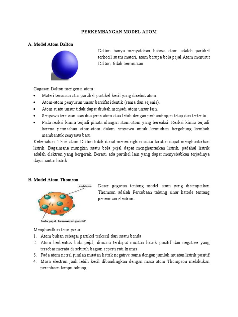 Materi Perkembangan Model Atom | PDF