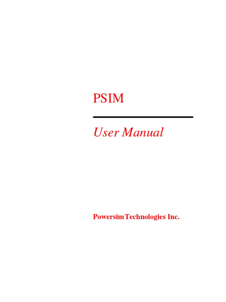 Psim Manual | PDF | Transformer | Electronic Circuits