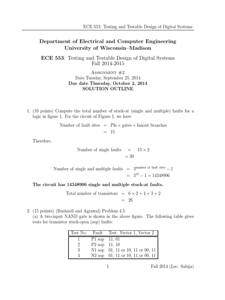 Digital Systems Testing and Fault Analysis | PDF | Digital Electronics ...
