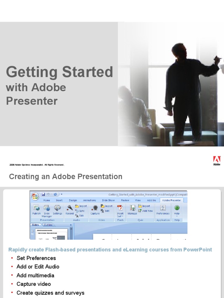 Adobe Presenter Guide for Educators | PDF | Adobe Flash | System Software