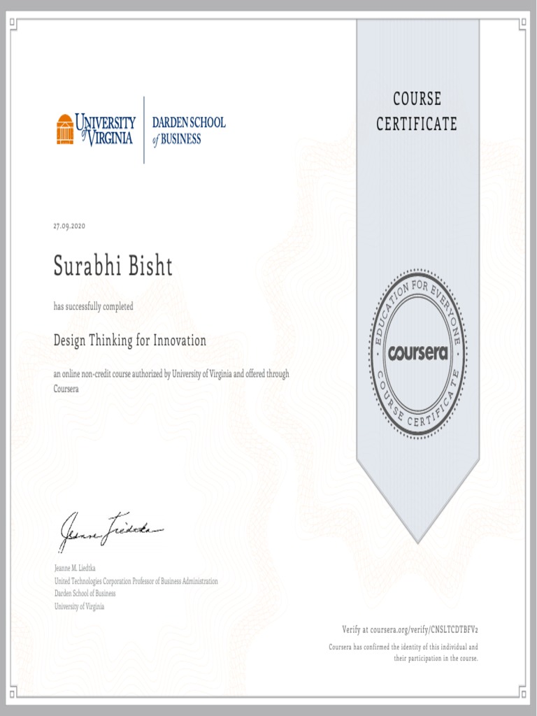 Course Completion: Design Thinking | PDF | Business | Business (General)
