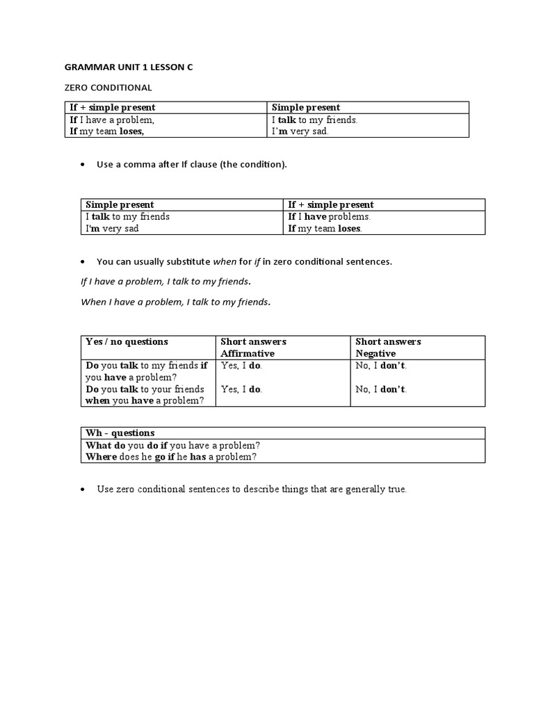 Zero Conditional Grammar Explained | PDF | Language Arts & Discipline ...