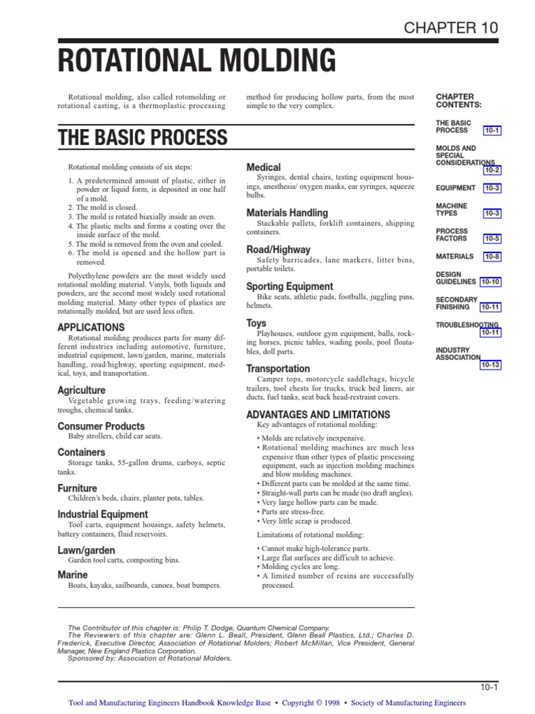 SME Rotomolding 3 2017 PDF | PDF | Polyethylene | Casting (Metalworking)